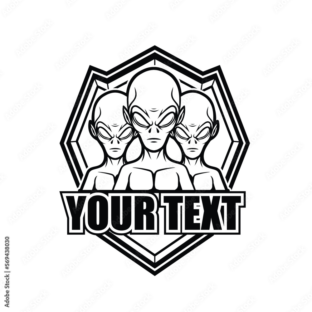 Vector illustration of alien logo template Stock Vector | Adobe Stock