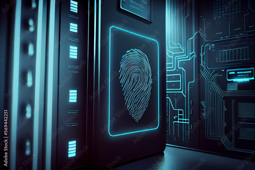 BEAUTIFUL abstract Over the server room is a picture of data processing ...