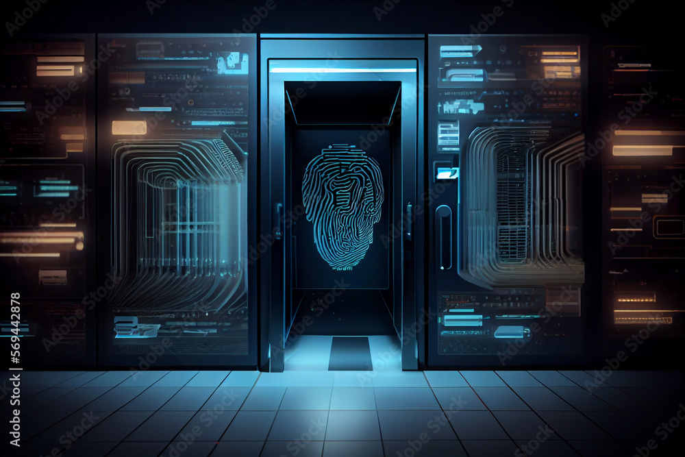 BEAUTIFUL abstract Over the server room is a picture of data processing ...