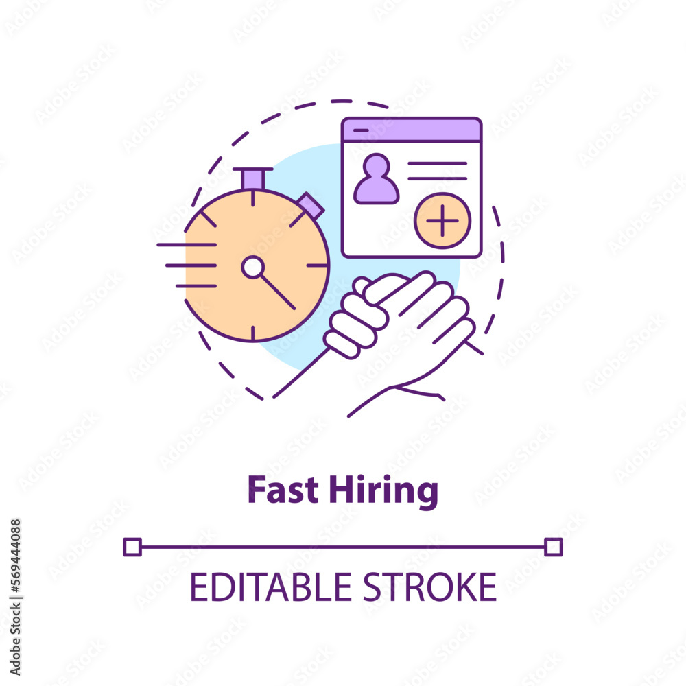 Fast hiring concept icon. Recruitment agency. IT staffing service ...