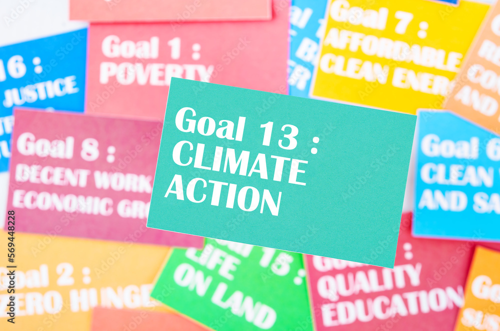 The Goal 13 : Climate action. The SDGs 17 development goals environment ...