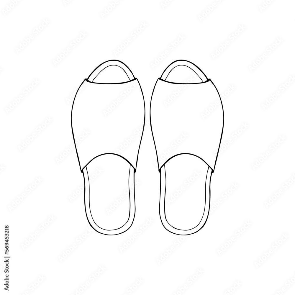 Pair shoes. .Hand draw doodle outline sketch. Vector illustration ...