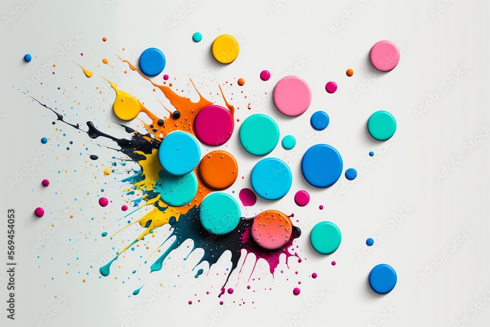 Abstract color splash isolated on white background. Paint splashes ...