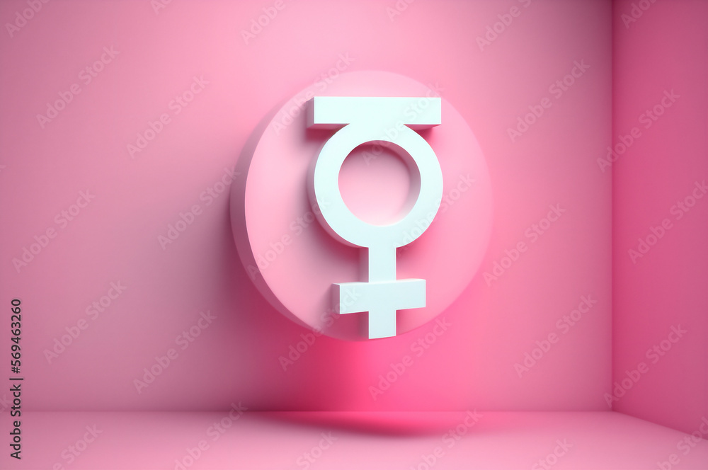 Female symbol, feminism, gender equality, women are right 3d abstract ...