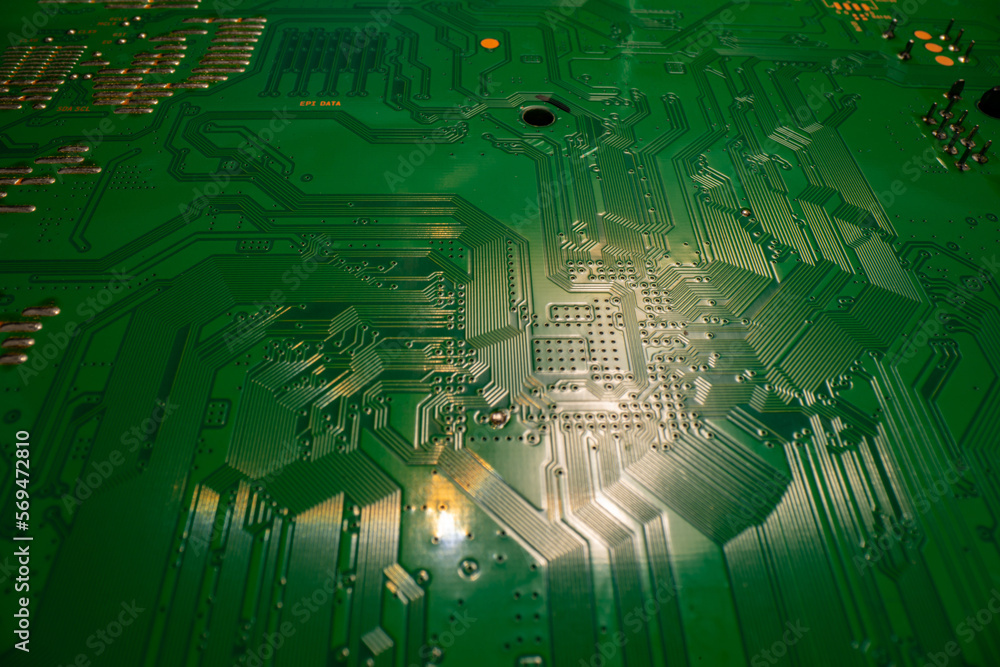Circuit board. Technological electronic plate with roads and other ...