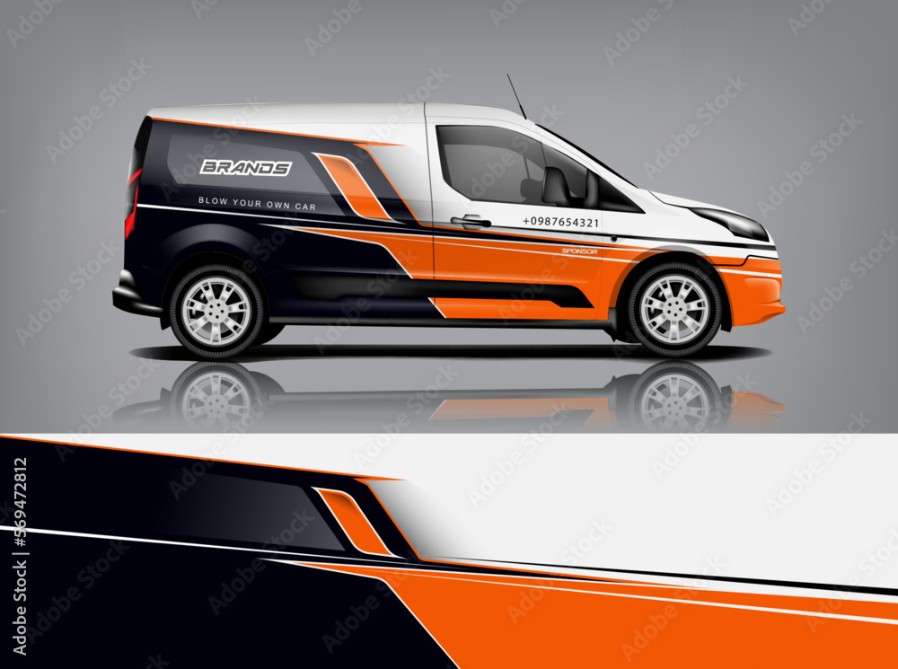 Car decal design vector. Graphic abstract stripe racing background kit ...