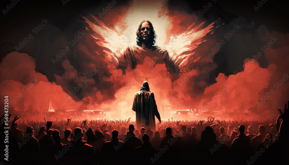 Illustration revelation of Jesus Christ, new testament, religion of ...