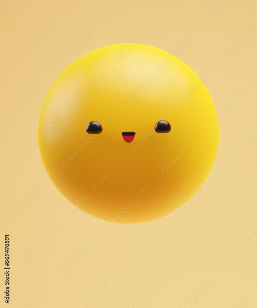Happy and stupid emotion icon emoticon with a funny kawaii face with ...