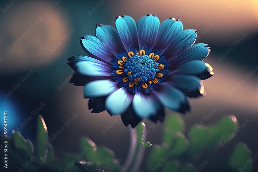 blue flower macro image with out of focus backdrop Generative AI Stock ...