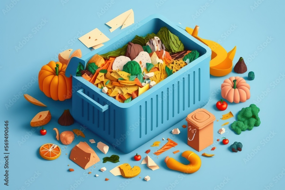 Garbage sorting. Organic food waste from vegetable ready for recycling ...