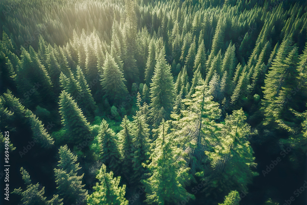 Forest and tree landscape texture abstract background, Aerial top view ...