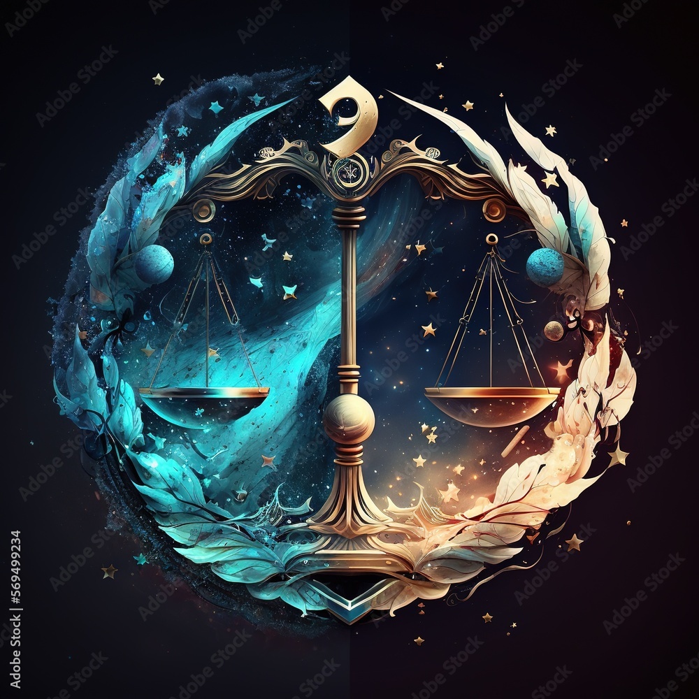 Zodiac Sign Libra Generative ai Stock Illustration | Adobe Stock