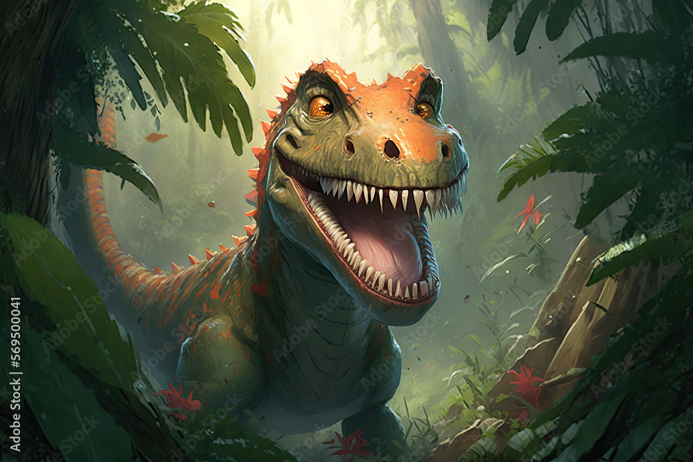 tyrannosaurus rex dinosaur 3d render created with Generative AI ...