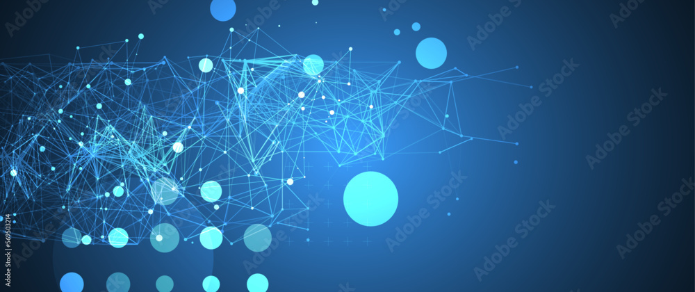 Abstract polygonal vector background with connecting dots and lines ...