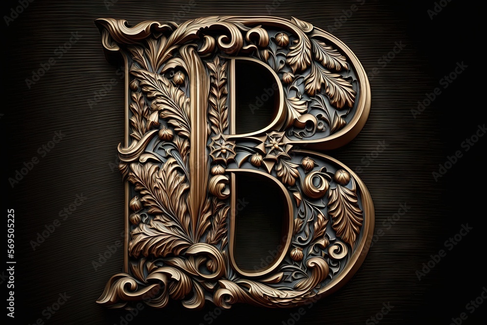 B 3d medieval letter Medieval style alphabet collection letter ...