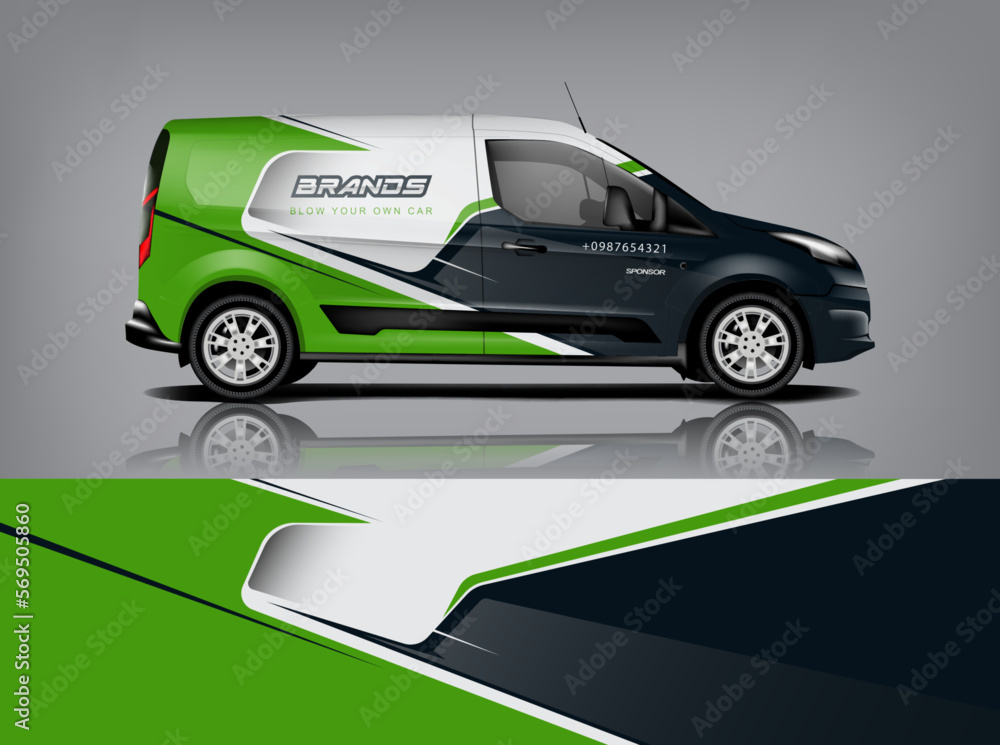 Car decal design vector. Graphic abstract stripe racing background kit ...