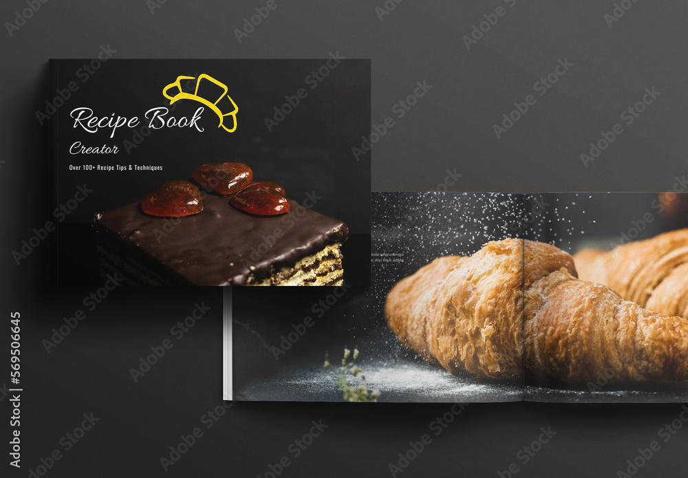 Recipe Book Creator Template Landscape Stock Template | Adobe Stock