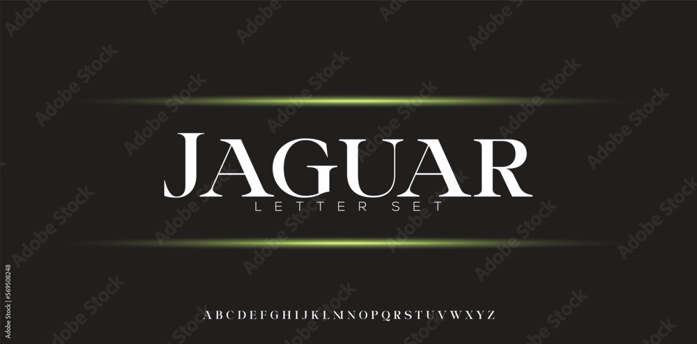 JAGUAR Luxury letter fonts and alphabet set. Modern tech typeface ...