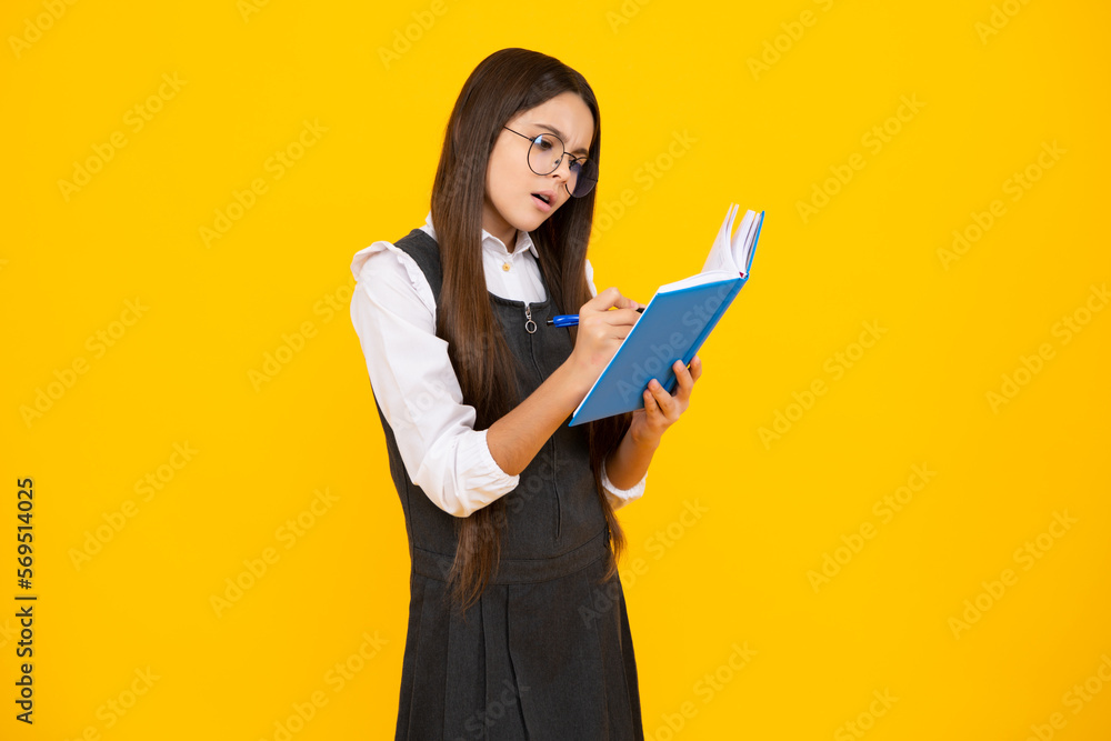School child with book. Learning and education. Stock Photo | Adobe Stock