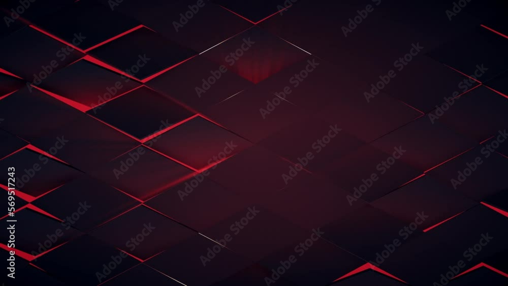 3D futuristic animated background with turbulent rotating black diamond ...