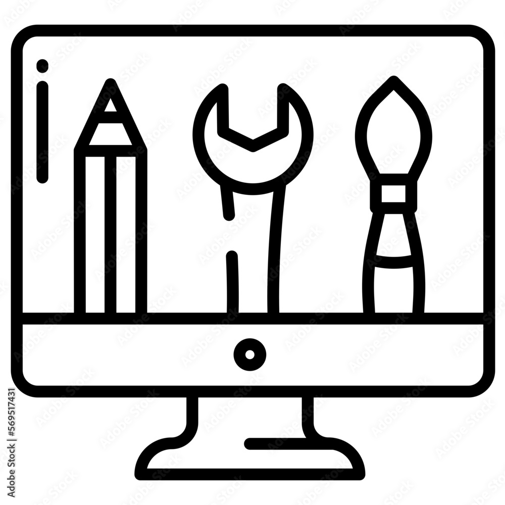 Outline visual icon Stock Vector | Adobe Stock
