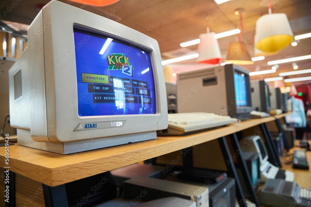 Moscow, Russia - May 7, 2022: Museum of Old Yandex Computers. The first ...