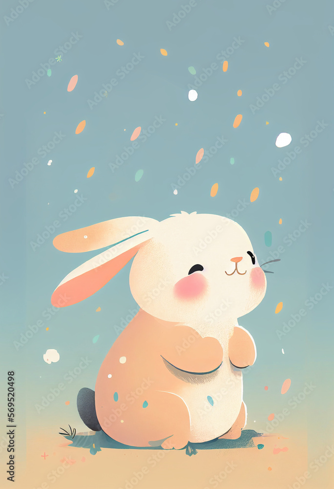 Cute baby rabbit children's book illustration AI Generative Stock ...