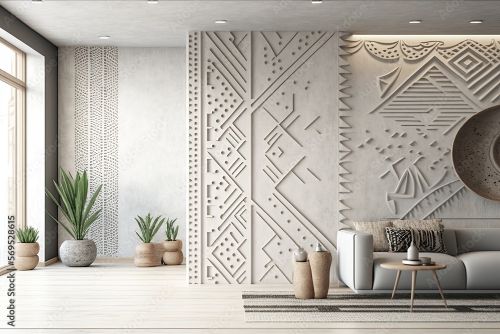 Ilustração do Stock: Decorative plaster design with African patterns on ...