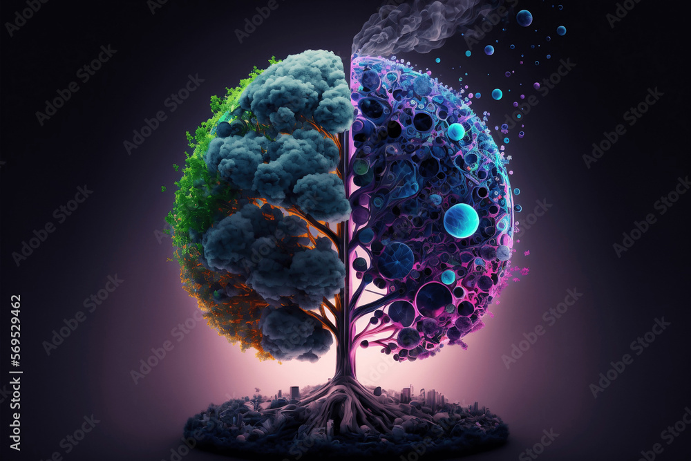 CO2 emissions, reduce your carbon footprint. Generative AI. Stock ...
