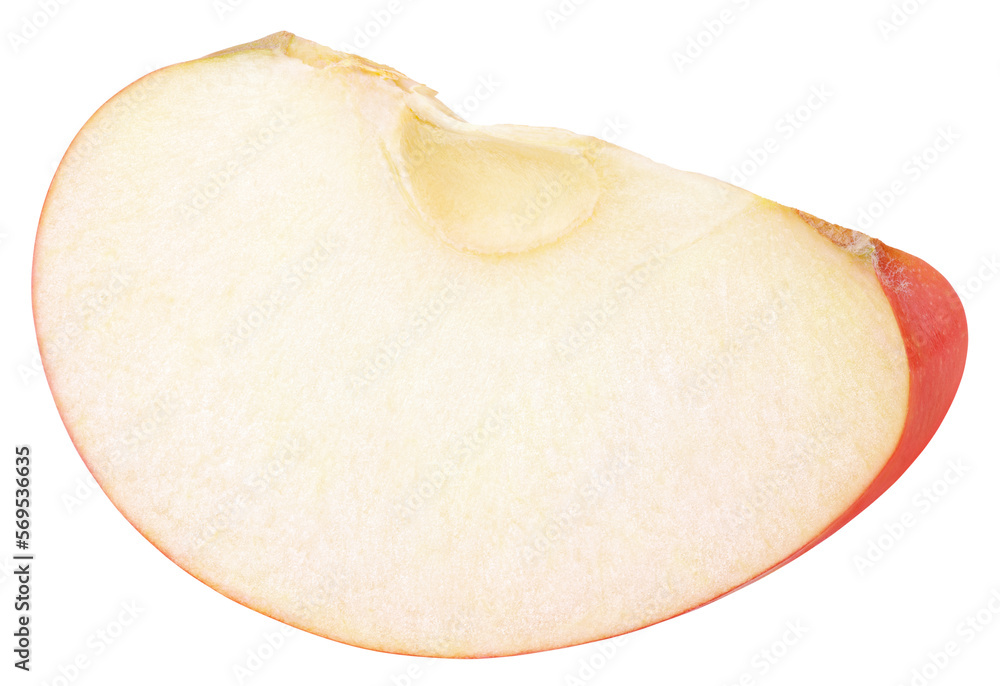 Wedge of red apple fruit without seed isolated on transparent ...