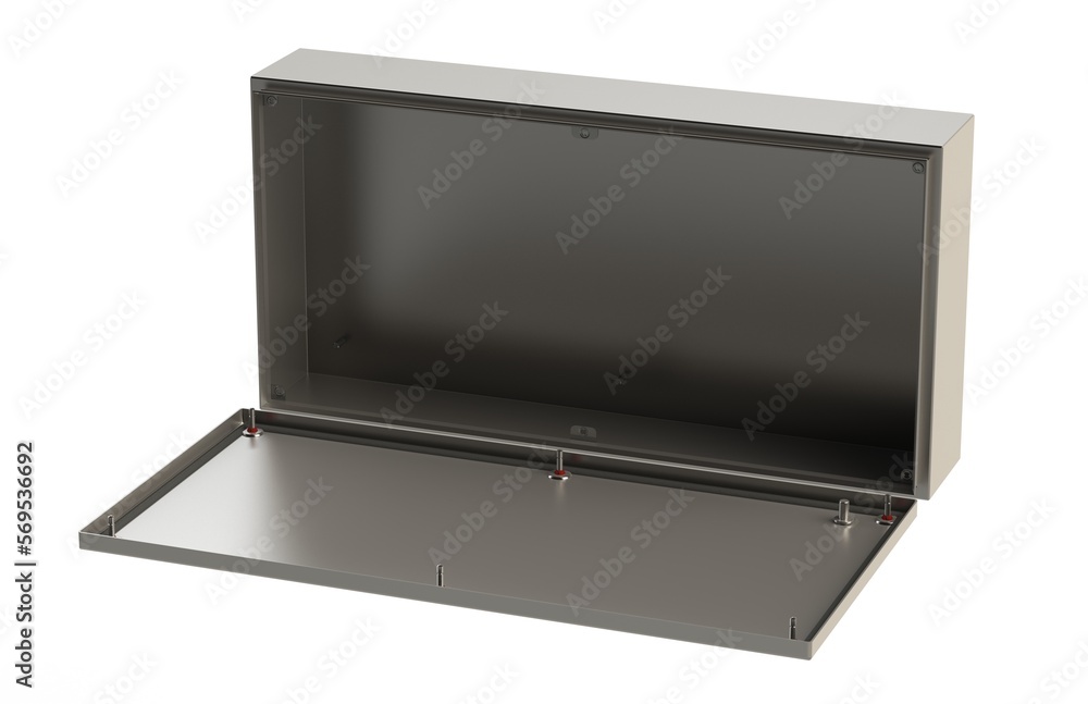 Industrial junction box 3D rendering isolated on white background ...