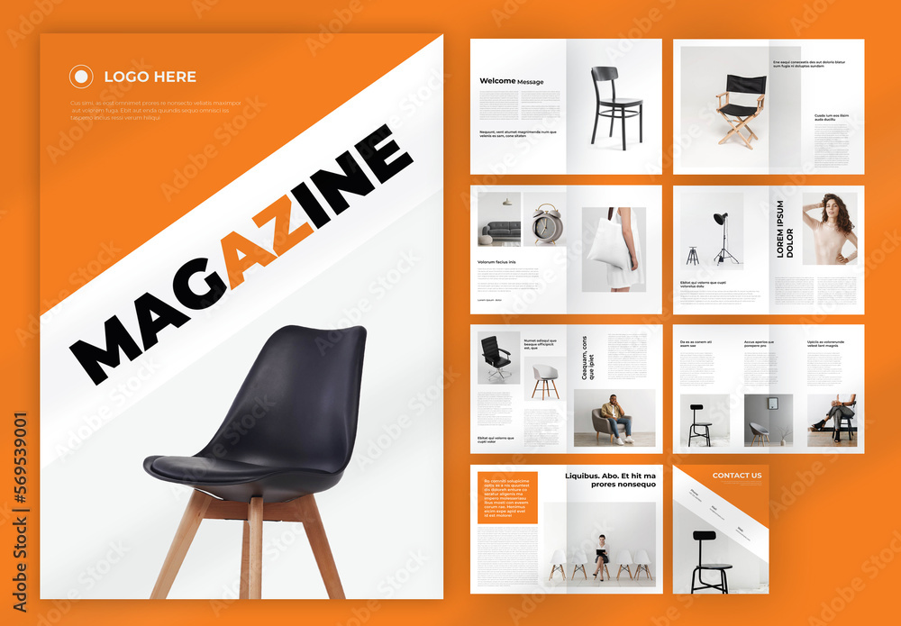 Minimal Magazine Layout Stock Template | Adobe Stock