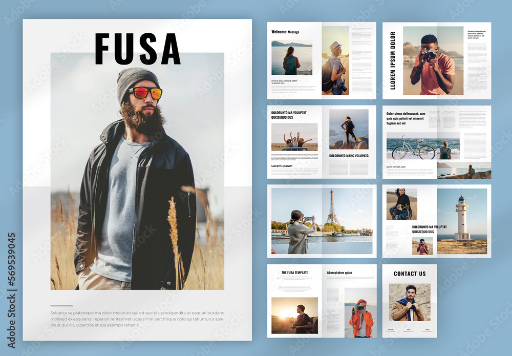 Photography Magazine Layout Stock Template | Adobe Stock