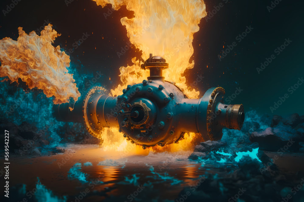 Metal pipes at bottom of sea burning after bang explosion, sabotage ...