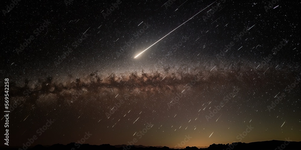 A shooting star. Shooting Star Comets Rain Down from Outer Space Night ...