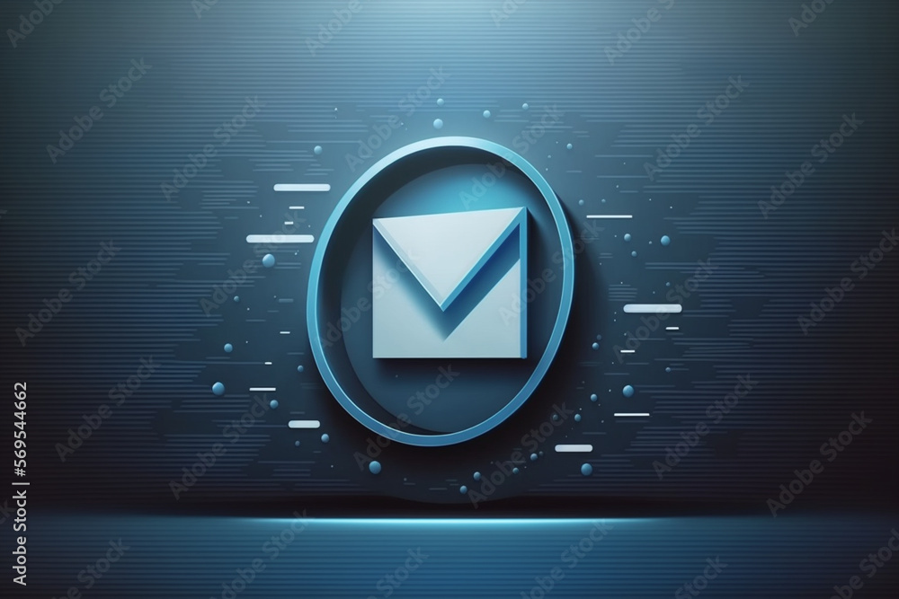 mail letter icon, minimalist background, 2d vector, cartoon, Generative ...