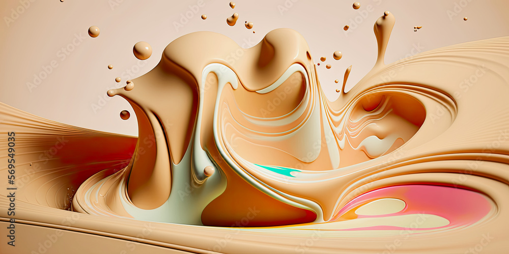 ai generated illustration of creamy texture in cream color with a ...
