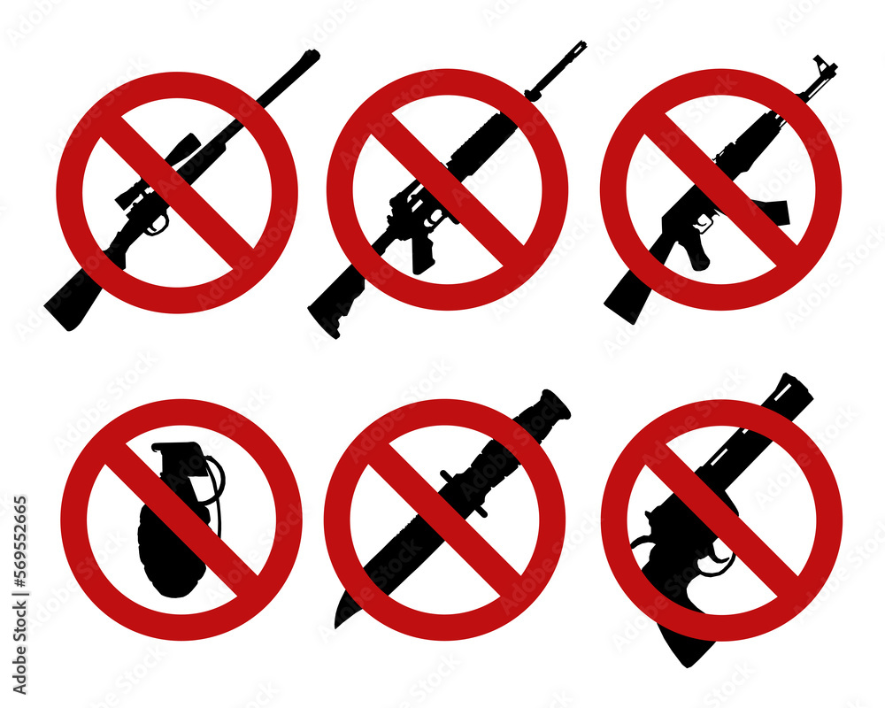 set of no to guns symbols Stock Illustration | Adobe Stock
