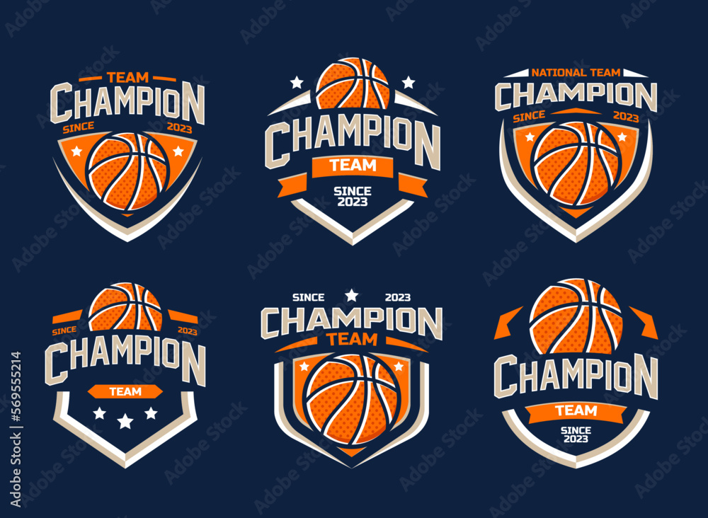 Basketball logo collection, emblem set collections. Basketball logo ...