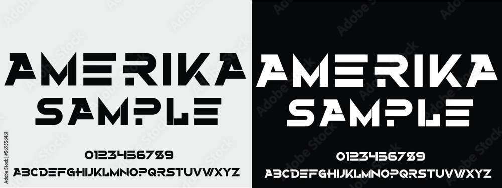 AMERIKA SAMPLE Modern Bold Font. Regular Italic Number Typography urban ...