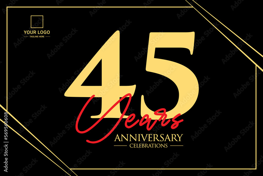 45th anniversary celebration logo design concept. Logo Vector Templates ...