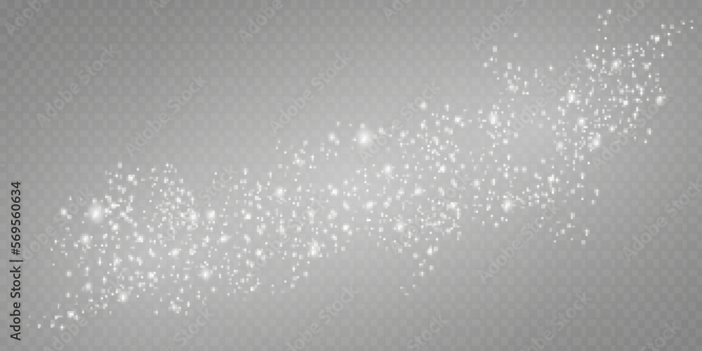 Vetor de Abstract sparkling glitter texture. Shiny particle effect. Silver glittering space star ...