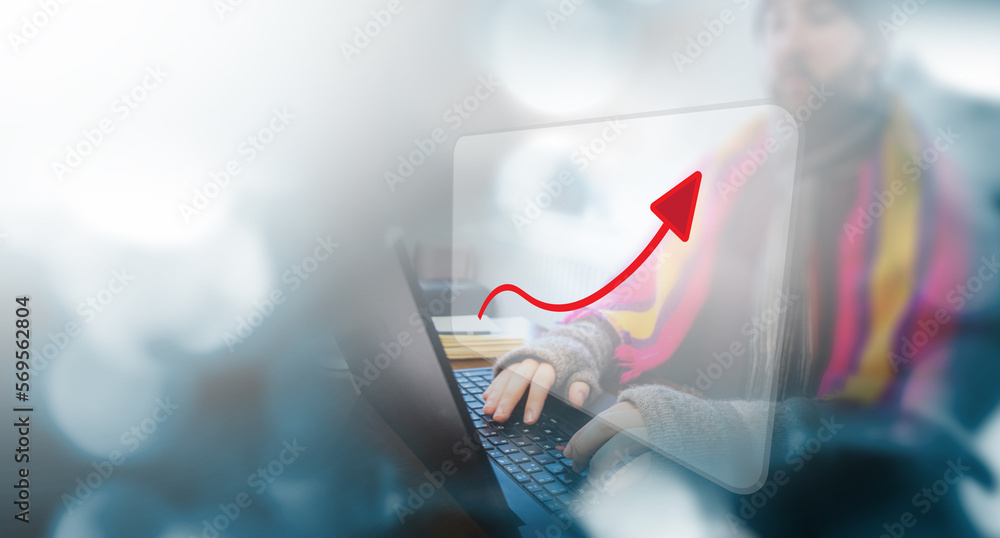 Fotografia do Stock: concept of rising inflation, interest rates and ...