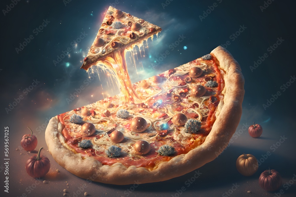 pizza created using Generative AI Technology Stock Illustration | Adobe ...