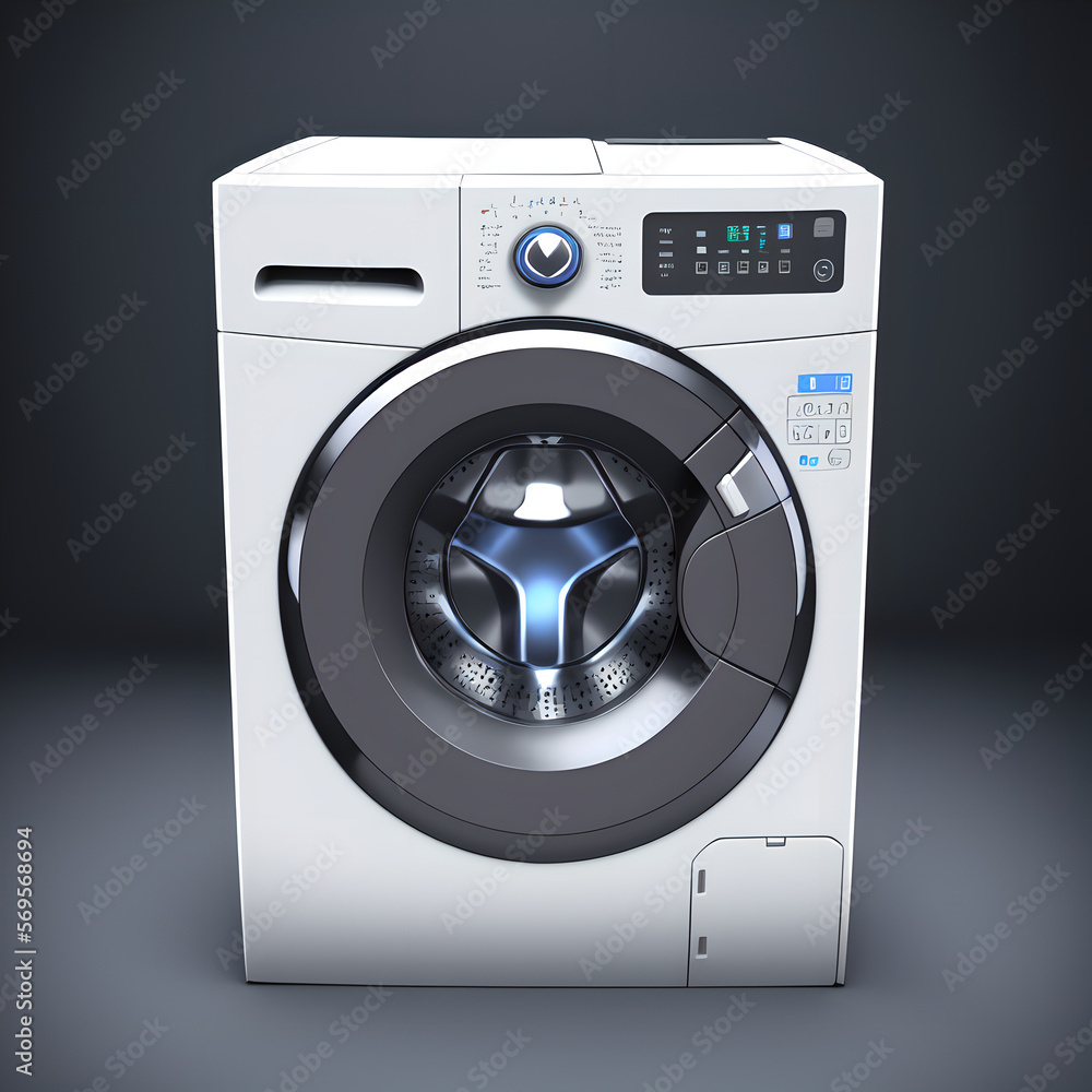Small cute washing machine toy, 3D reference model. AI generated model ...