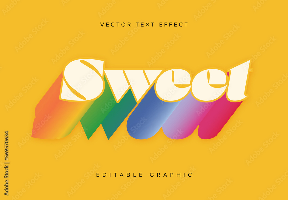 Colourful 3d Text Effect Mockup Stock Template | Adobe Stock