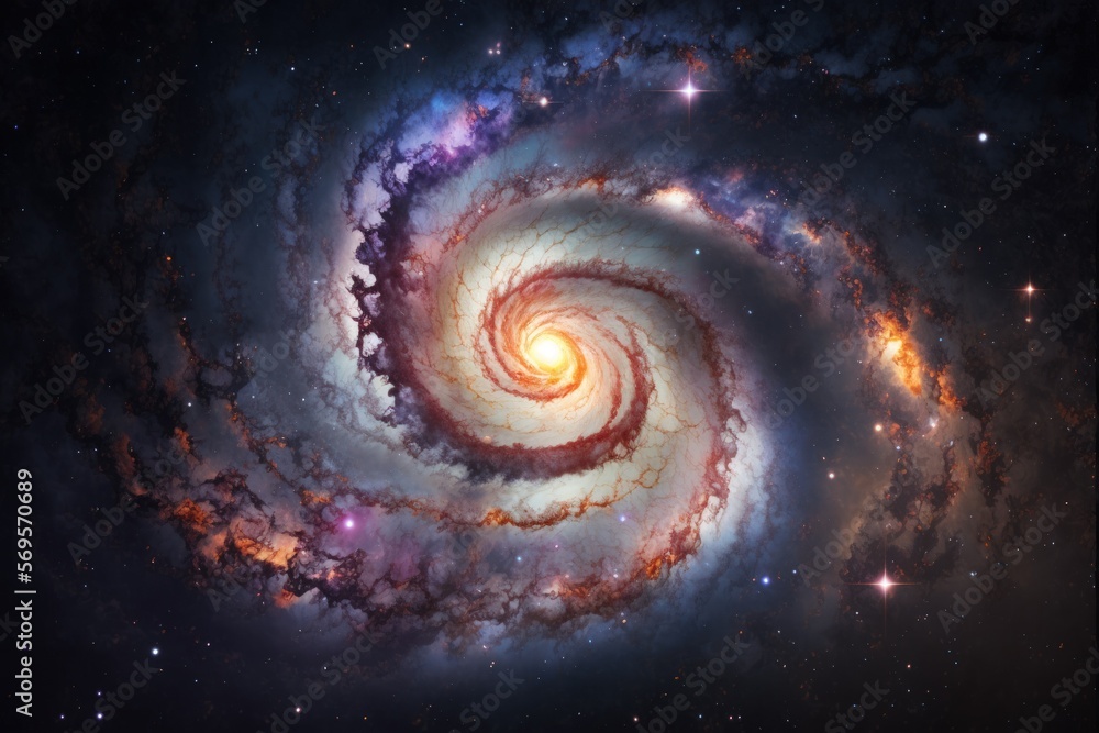 Bright spiral galaxy with stars in space. Galaxy Andromeda sci fi high ...