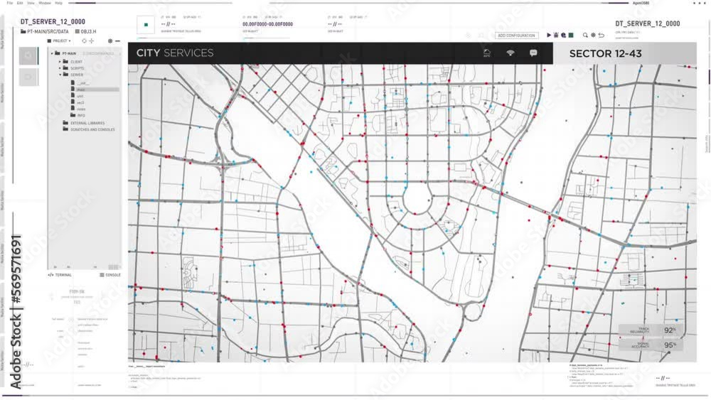 Location Scanned By Modern City Services Software With Satellite ...
