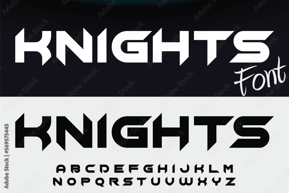 KNIGHTS Modern Bold Font. Regular Italic Number Typography urban style ...