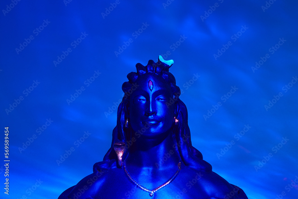 Maha Shivratri, Lord Shiva on blue background. Stock Photo | Adobe Stock